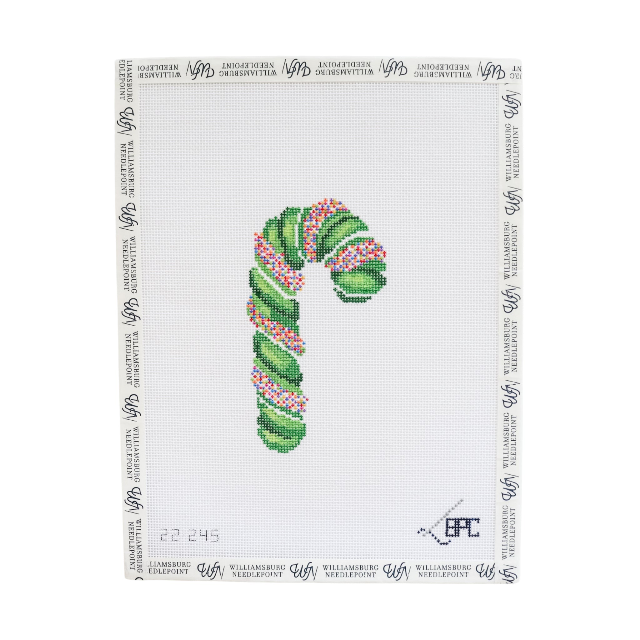 Sprinkle Candy Cane - Green – Williamsburg Needlepoint