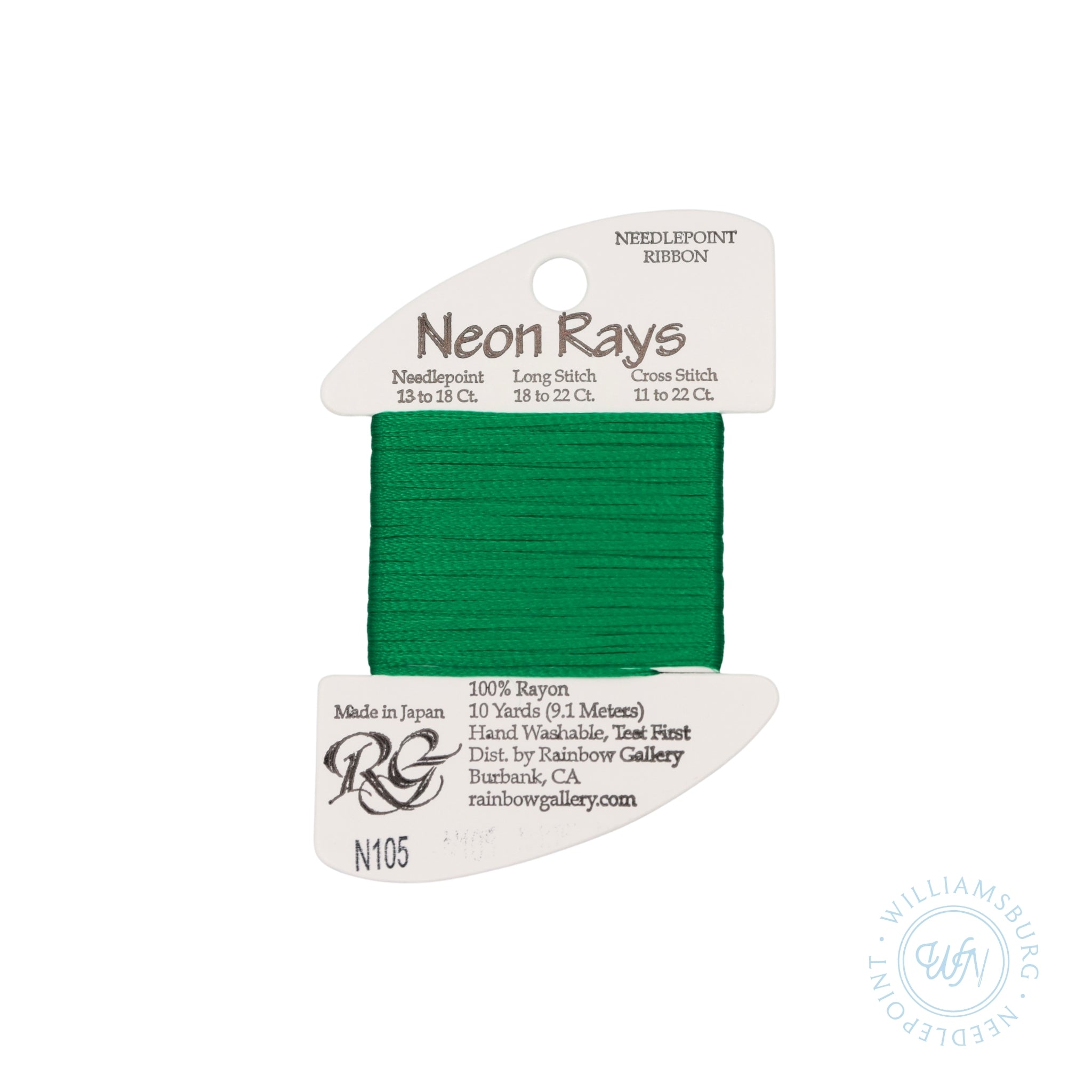 Neon Rays N105 Christmas Green – Williamsburg Needlepoint